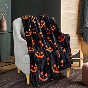 Thesis Halloween Blanket Fleece Throw Blanket – Soft Plush Printed Pumpkin Blanket Microfiber Oversized Throw Blanket 50x70 Inches