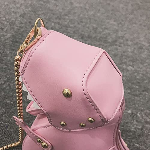 T-Rex Studded Chain Crossbody Bag Women Chain Purse Shoulder Bag Gift Dinosaur Design Leather Mini Messenger Bag