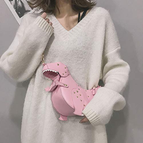 T-Rex Studded Chain Crossbody Bag Women Chain Purse Shoulder Bag Gift Dinosaur Design Leather Mini Messenger Bag