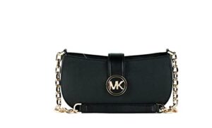 michael kors carmen xs leather pouchette shoulder bag (black)