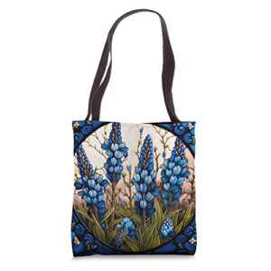 texas bluebonnet flowers farmhouse blue flowers tote bag