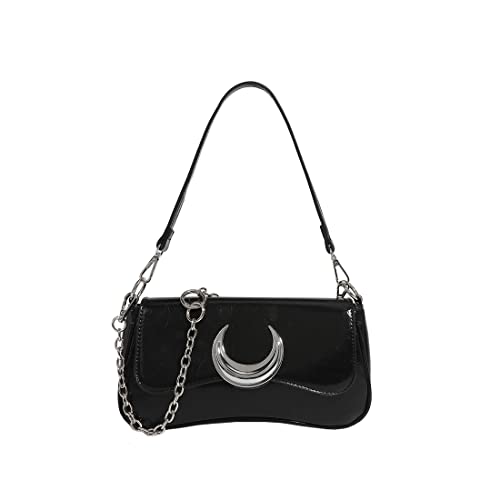 Moon 90s Vintage Crossbody Handbag Messenger Double Straps Purse Satchel Shoulder Bag for Women Girls