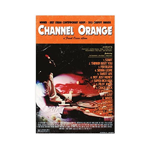 YGULC Frank Poster Ocean Orange Music Canvas Poster Wall Art Decor Print Picture Paintings for Living Room Bedroom Decoration Unframe:12x18inch(30x45cm)