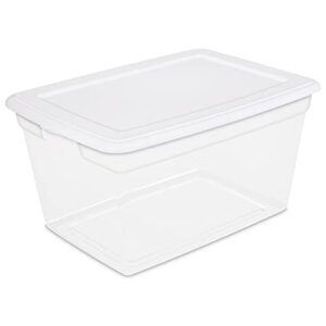 GERSH 58 Storage Box Clear Base White Lid Set of 8