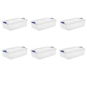 gersh 32 qt. latch box plastic set of 6 (color : blue)