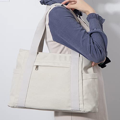 Meyooha Tote Bag Large-Capacity Canvas Bag Women'S Shoulder Retro Casual Canvas Handbag Literary Tote Bag Women