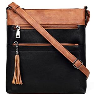 MASINTOR Crossbody Purses for Women, Multi Pocket Casual Crossbody Bag, Adjustable Strap Shoulder Bag with Tassel