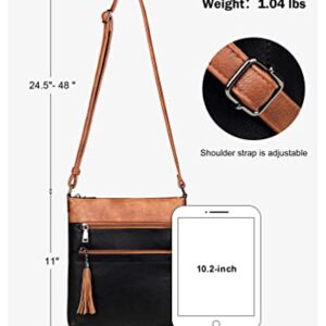 MASINTOR Crossbody Purses for Women, Multi Pocket Casual Crossbody Bag, Adjustable Strap Shoulder Bag with Tassel