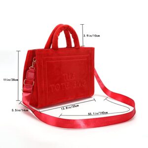 JQWYGB Work Tote Bags for Women - Trendy Personalized Oversized Leather Tote Bag Top-Handle Shoulder Crossbody Bags for Travel Work (Red)