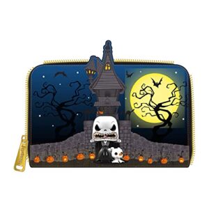 loungefly funko pop jack skellington glow zip around wallet