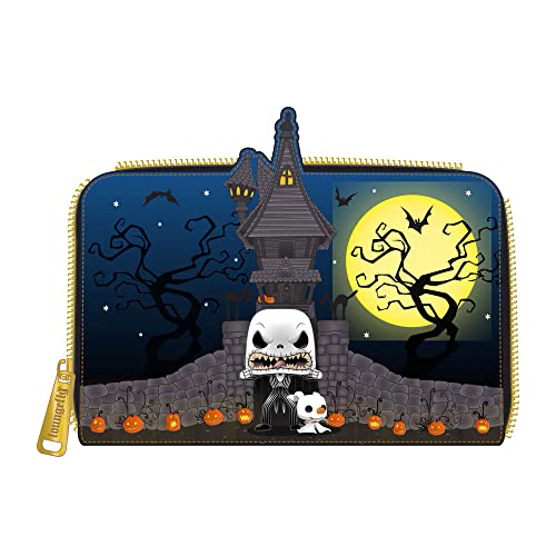 Loungefly Funko Pop Jack Skellington Glow Zip Around Wallet