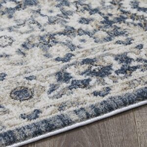 LOOMAKNOTI Kehleigh Otindas 5' x 7' Blue Oriental Indoor Area Rug