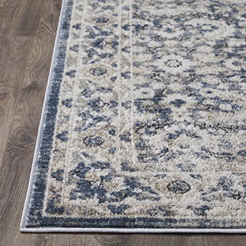 LOOMAKNOTI Kehleigh Otindas 5' x 7' Blue Oriental Indoor Area Rug