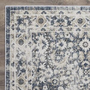 LOOMAKNOTI Kehleigh Otindas 5' x 7' Blue Oriental Indoor Area Rug