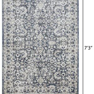 LOOMAKNOTI Kehleigh Otindas 5' x 7' Blue Oriental Indoor Area Rug