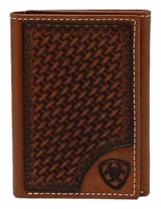 ariat men’s trifold wallet brown