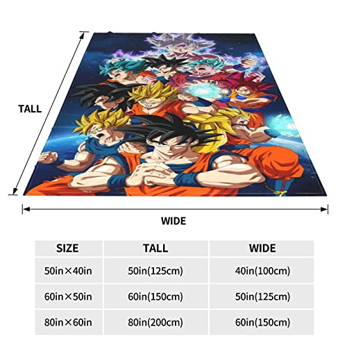 Anime Thicken Throw Blanket 80"X60" Adults Super Soft Fleece Throw Blankets,Fuzzy Plush Blanket Oversized,Travel Camping Blanket for All Season