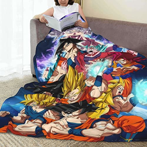 Anime Thicken Throw Blanket 80"X60" Adults Super Soft Fleece Throw Blankets,Fuzzy Plush Blanket Oversized,Travel Camping Blanket for All Season