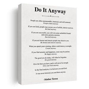 motivational do it anyway poster canvas wall art print poster painting framed minimalist artwork for home office decor 12 x 15 inch