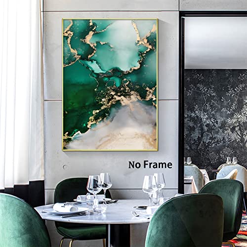 Green Gold Marble Canvas Wall Art Green Abstract Painting with Gold Foil Art Print Marble Bedroom Artwork White and Gold Abstract Wall Picture Modern Green Marble Poster Art Print 16x24inchx3 No Frame