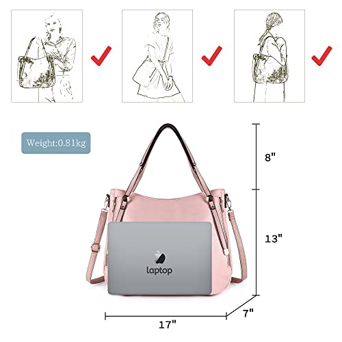 Women Handbag Vegan Leather Fashion Hobo Bag Large Capacity and Handbags with Adjustable Straps