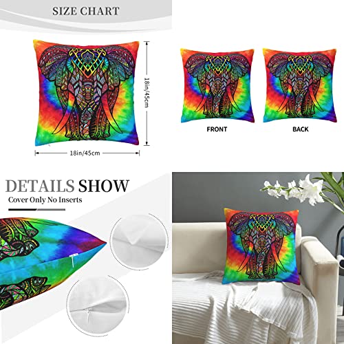 Voudlye Elephant Blankets Throw Tie Dye Rainbow Blanket 60"x50" for Women Men and Kids Comfort Warmth Soft Plush Throw for Bed Bedroom Sofa