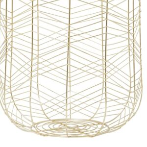 CosmoLiving by Cosmopolitan Glam Metal Round Storage Basket, Set of 3 16", 14", 12"H, Gold