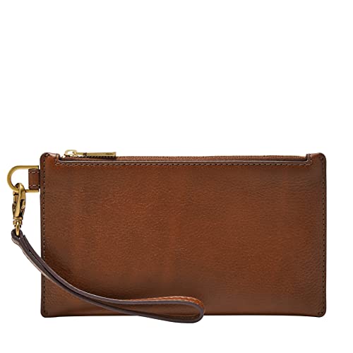 Fossil Women's Small Leather Wristlet Wallet Pouch with Removable Strap