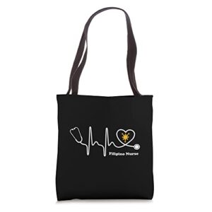 stethoscope filipino nurse tote bag