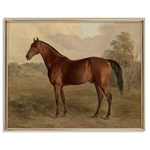 equestrian wall decor – horse art print for home decor – antique horse riding wall artwork decoration farmhouse country wall art for home decor – 11×14 inches, ready to frame (classic stallion)