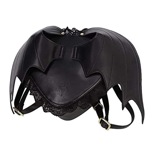 Deevoka Black Bat Wings Backpack Goth Punk Lace Wing Shoulder Bag Leather Rucksack