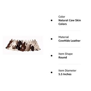 Cowhide Coaster Set of 6 pcs Natural Cowhide Drink Coasters Hair On Cow Shape Coasters Leather Tea Cup Coasters Home Décor & Home Living Ideas by NGF, 4.5 x 4.5 x 0.5 inches