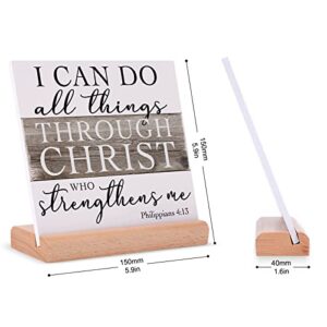 PETALSUN Religious Gifts for Women, Men, Religious Desk Decor for Women Office, Christian Gifts for Women, Inspirational Gifts for Friends, Daughter, Christian Home Decor, Bible Quote Desk Sign with Wooden Stand