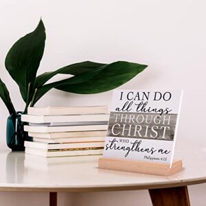 PETALSUN Religious Gifts for Women, Men, Religious Desk Decor for Women Office, Christian Gifts for Women, Inspirational Gifts for Friends, Daughter, Christian Home Decor, Bible Quote Desk Sign with Wooden Stand