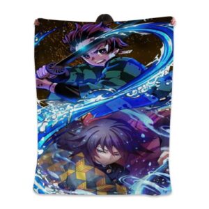 anime blanket unisex portable ultra soft cartoon blanket, bedding, sofa and living room flannel throw blanket 40* 50, 50 *60 (blue 50×60)