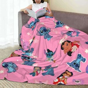 Zowqqxf Cartoon Throw Blanket Anti-Pilling Flannel Blankets Suitable for Home Couch Home Decor Bedding Living Room Camping All Season 50x40inch