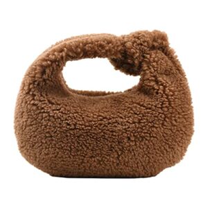 dumpling bag plush bag clutch purses furry tote bag bag plush handbag storage bag for autumn winter