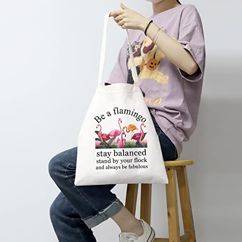 MBMSO Flamingo Gifts Flamingo Tote Bag Flamingo Lover Gifts Pink Flamingo Shopping Bags Be a Flamingo Inspirational Gifts (Be a flamingo TB)