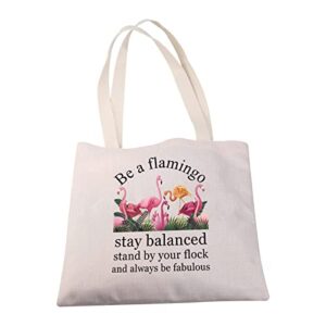 MBMSO Flamingo Gifts Flamingo Tote Bag Flamingo Lover Gifts Pink Flamingo Shopping Bags Be a Flamingo Inspirational Gifts (Be a flamingo TB)