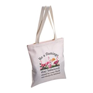 MBMSO Flamingo Gifts Flamingo Tote Bag Flamingo Lover Gifts Pink Flamingo Shopping Bags Be a Flamingo Inspirational Gifts (Be a flamingo TB)