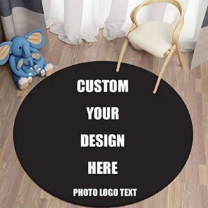 custom round rug, personalized rugs and mats, small circle rug area rug design your photo logo text washable non-slip, custom carpet for home bedroom living room office kitchen outdoor patios