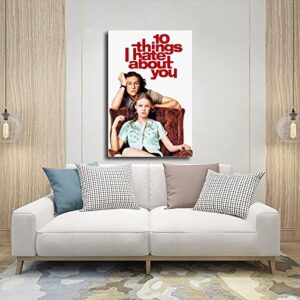 VEZCOS 10 Things I Hate About You Love Movie Cover Canvas Poster Bedroom Decor Sports Landscape Office Room Decor Gift Unframe-style 12x18inch(30x45cm)