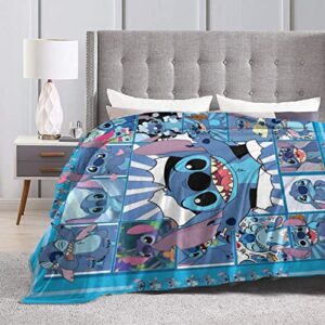 Cartoon Blanket Super Soft Flannel Throw Blanket Cute Anime Warm Blanket for Comfortable Bedding Office Travel and Sofa All Season (Blankets-2,50x40 in)