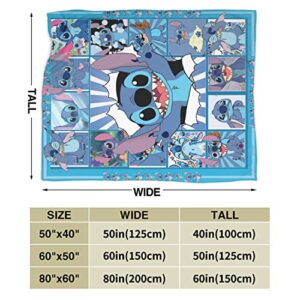 Cartoon Blanket Super Soft Flannel Throw Blanket Cute Anime Warm Blanket for Comfortable Bedding Office Travel and Sofa All Season (Blankets-2,50x40 in)