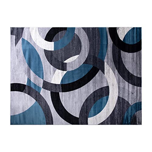 Flash Furniture Harken Collection 6' x 9' Geometric Area Rug - Black and Gray Olefin Facing - Jute Backing - Living Room or Bedroom