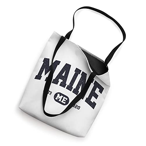 Navy Retro Vintage Maine Tote Bag