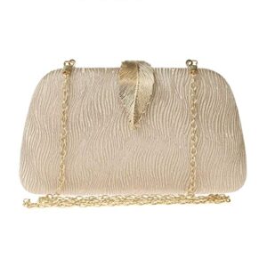 womens evening bags formal bridal wedding small clutches purses crossbody prom cocktail party handbags (gold)