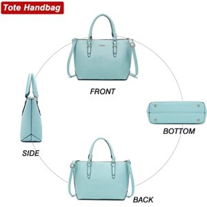 YZAOLL Large Totes Purses for Women Crossbody Satchel Bags Artificial Leather Women's Top-Handle Handbags,IceBlue