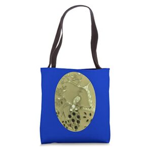 golden peacock tote bag