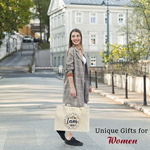 Macorner Cotton Tote Bag Gifts for Women - Mothers Day & Birthday Gift For Mom Friends Women Her Wife Coworkers Sister - Nurse Teacher Bag Gifts - Inspirational Religious Christian Gifts for Women